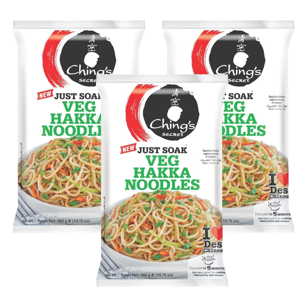 Chings JS Veg Hakka Noodles 560g (Pack of 3)