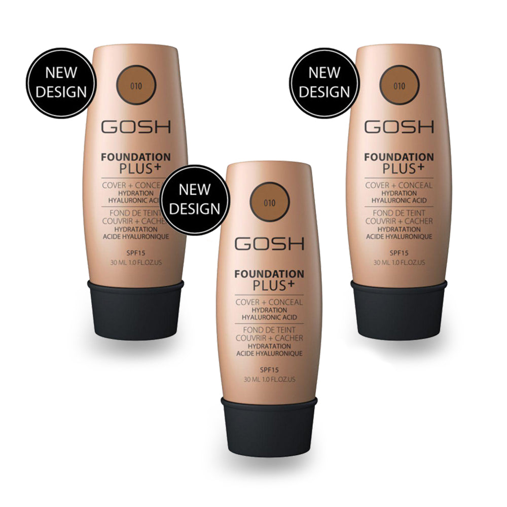 Gosh Foundation Plus - حزمة من 3 قطع