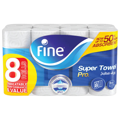 Fine Kitchen Towel Super Pro 60 Sheets 3 Ply 8 Rolls - Total 48 Rolls ...