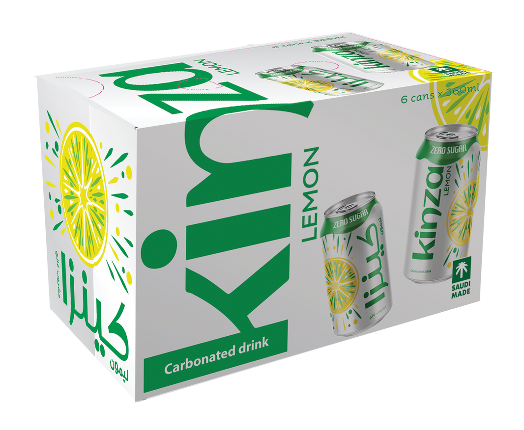 Kinza Lemon Zero Sugar 360ml (Pack of 6 Pieces)