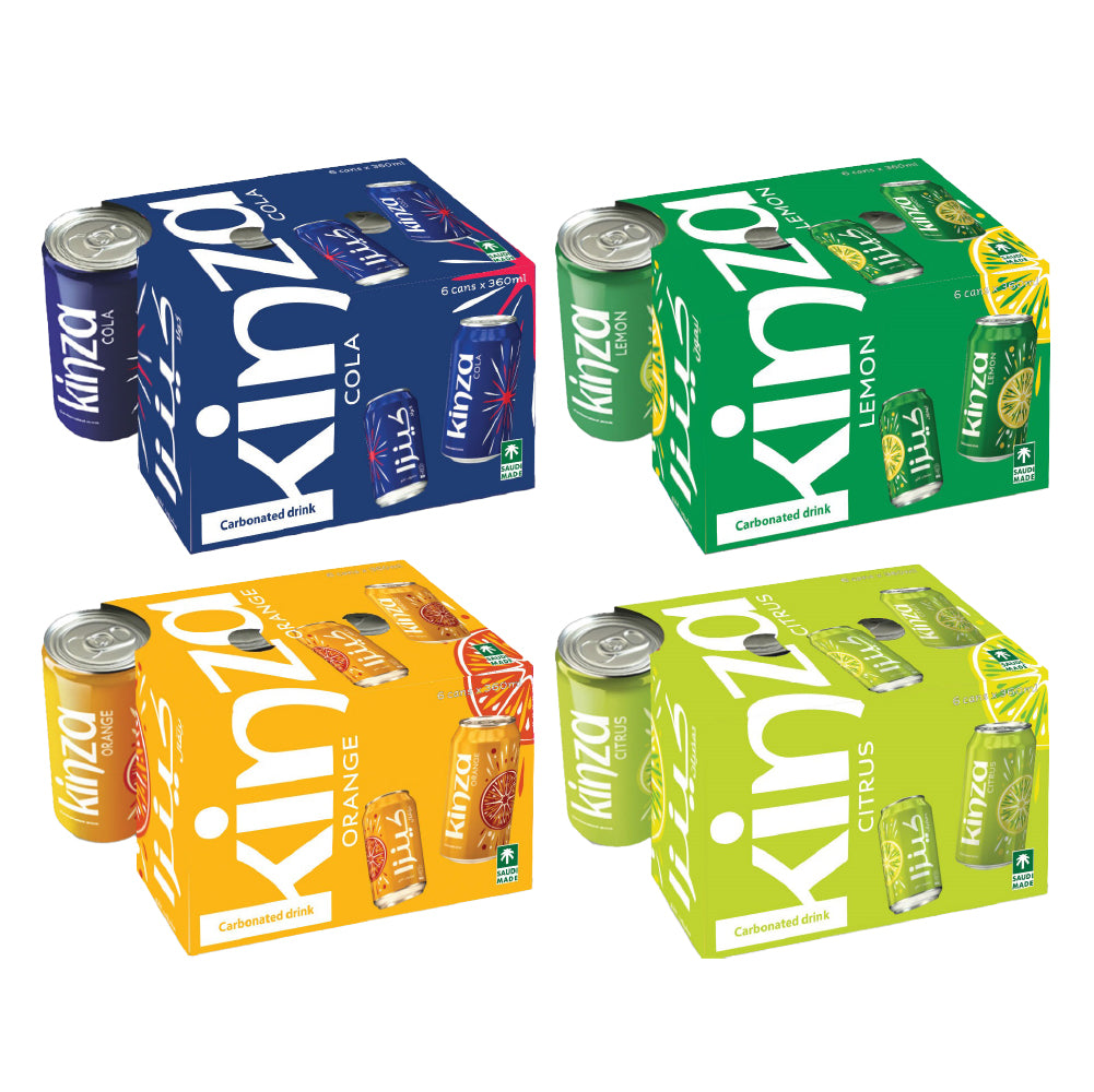 Kinza Can 360ml Variety Pack (Pack of 6 Pieces - Total 24 Pieces)