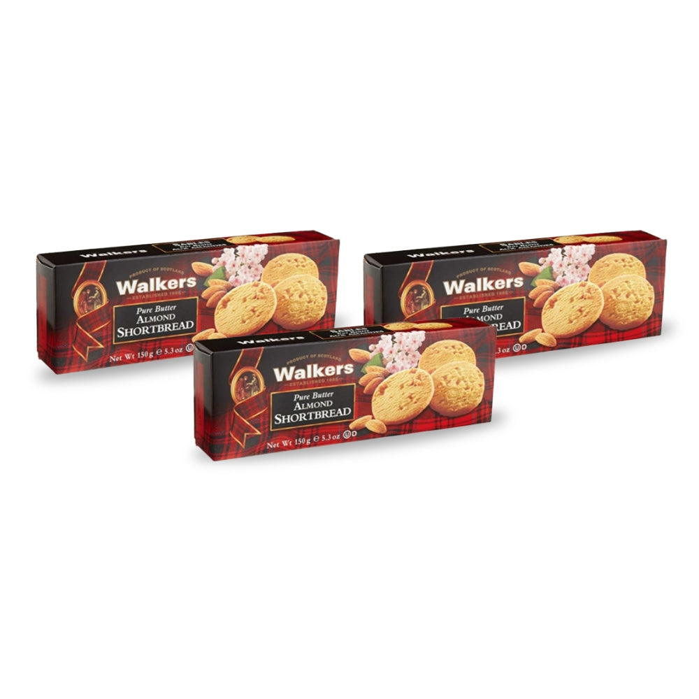 Walkers Almond Shortbread Biscuits 150g - (Pack of 3)