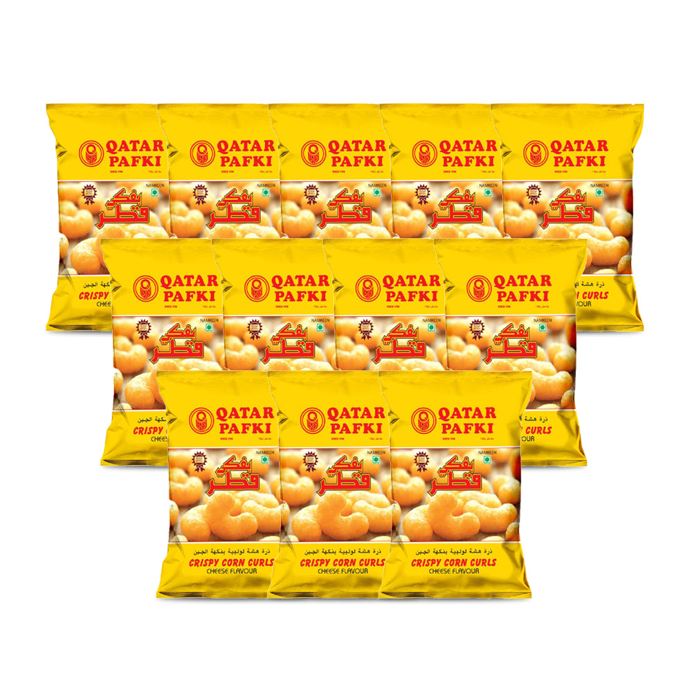 Qatar Pafki Corn Curls 15g (2 Bags of 40 Pieces - Total 80 Pieces)