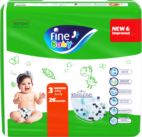 FINE BABY DIAPER Eco Medium-3 (4-9KG) 26s (Pack of 3) – Billjumla.com