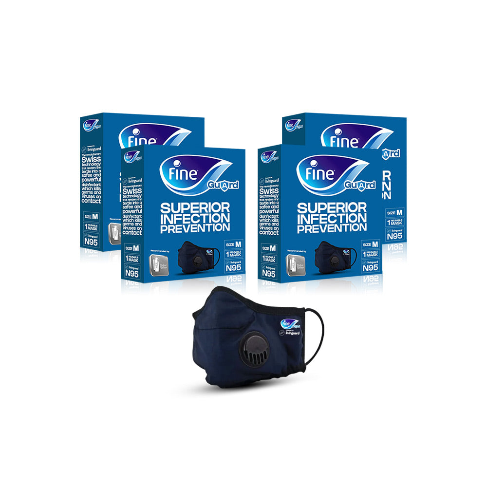 Fine Livinguard N95 Face Mask - Medium (Pack of 4)