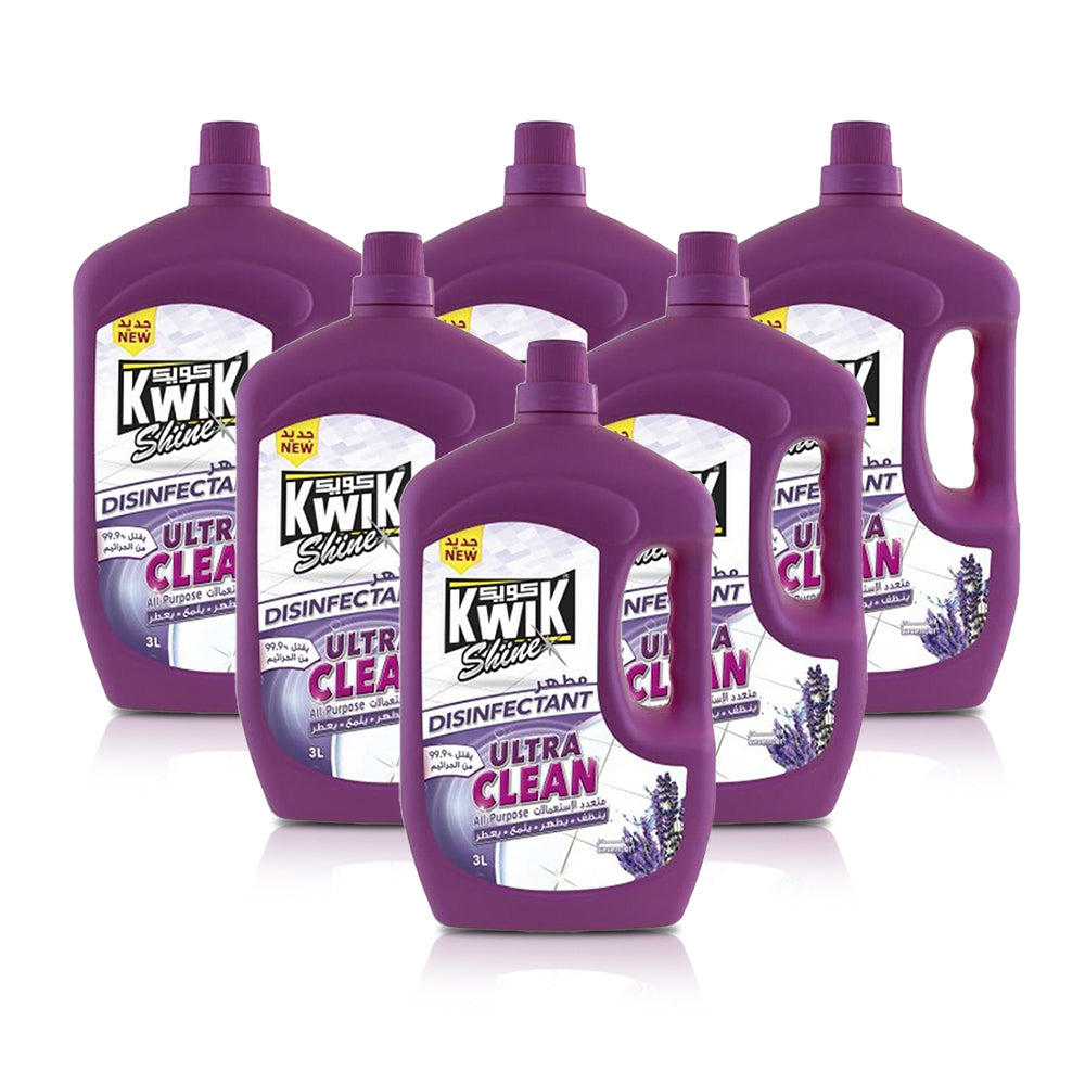 Kwik Ultra Clean Lavendar 3Litre - (Pack of 6)