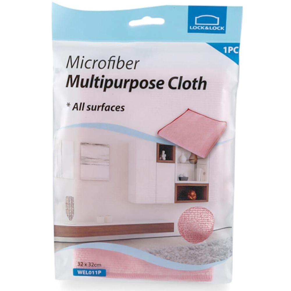 قفل N Lock Microfiber Multiburpose Cloth كل السطح 32*32 سم (وردي)- 6 قطع