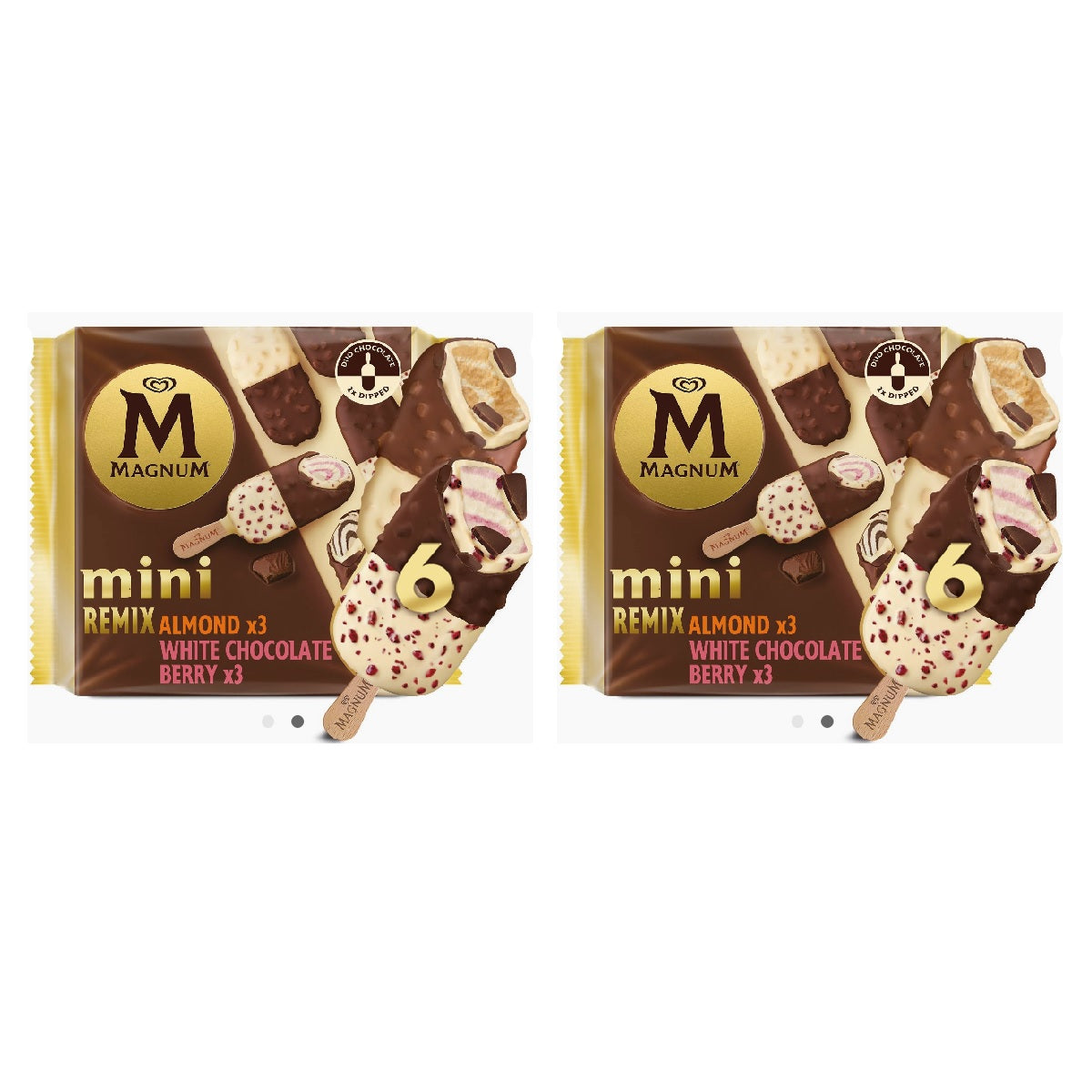 Magnum Mini Remix Almond & White Chocolate Berry 360ml - (2 Packs of 6 ...