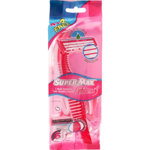 SuperMax Disposable Razor Pack Of 4+2 - Ladies (Pack Of 6 Pieces ...