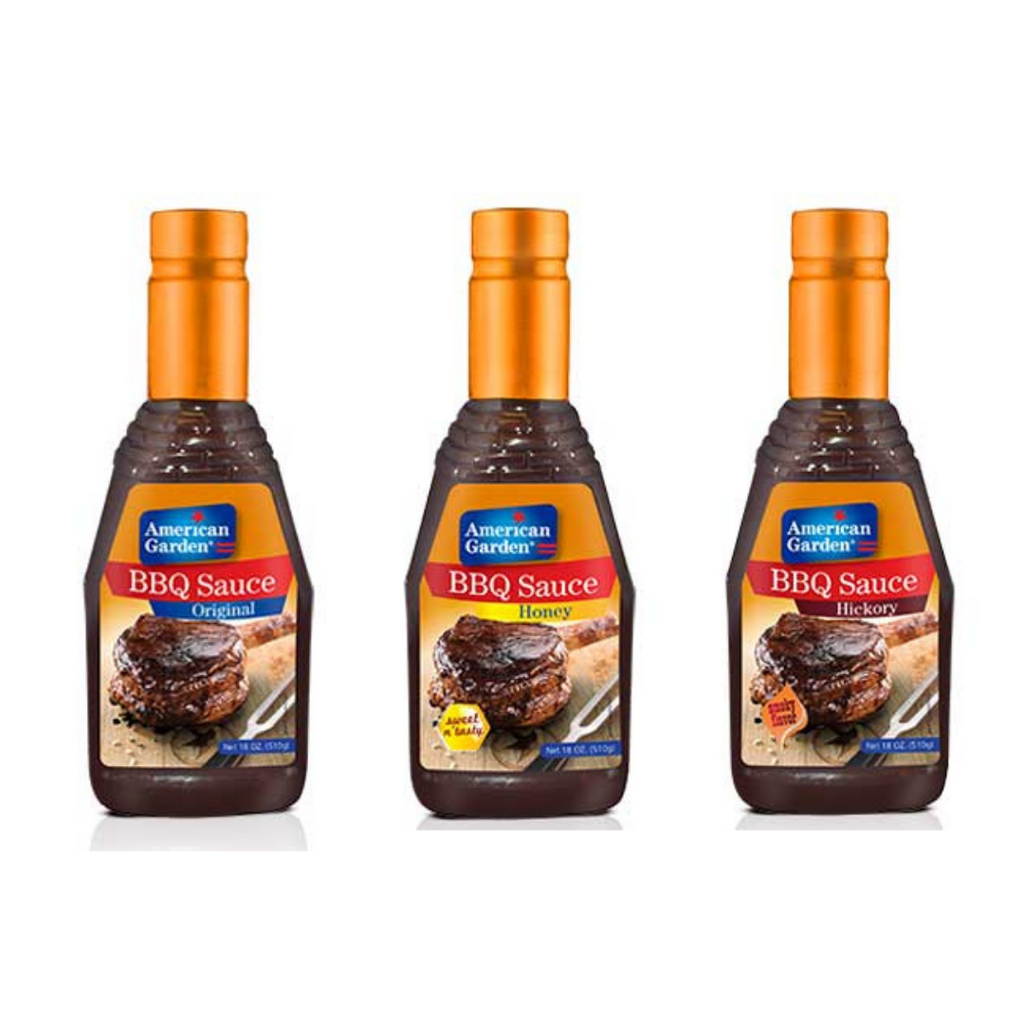 American Garden BBQ Sauce 510ml Variety Pack (2 of Each - Total 6 Piec