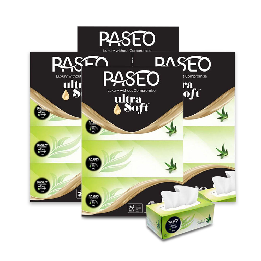Paseo Face Tissues Aloe Vera 3 Ply - Total 24 Boxes – Billjumla.com