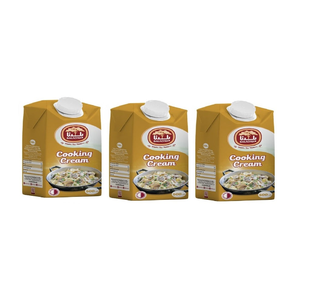 Baladna Long Life Cooking Cream 500ml - Pack of 3 – Billjumla.com